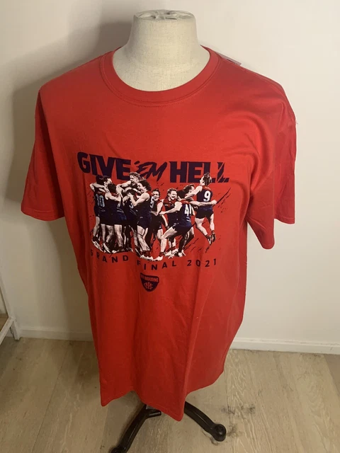 MELBOURNE AFL MEN’S 2021 Give em Hell Grand Final T-Shirt Size XXL $35. ...