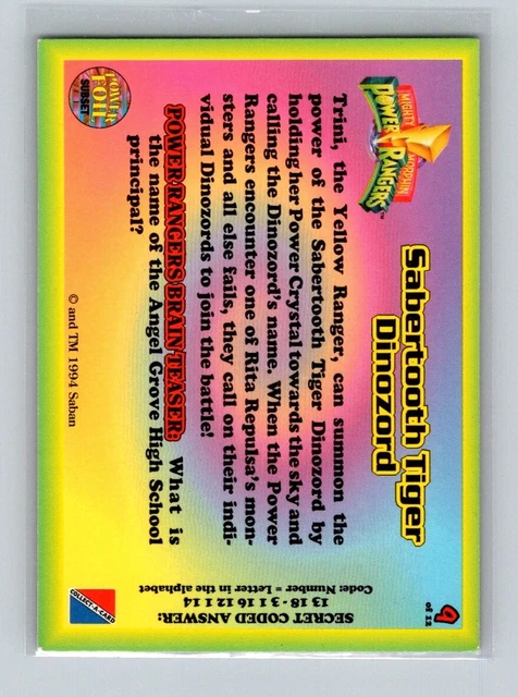 1994 POWER RANGERS MAGIC MORPHER #4 SABERTOOTH TIGER DINOZORD Collect a ...