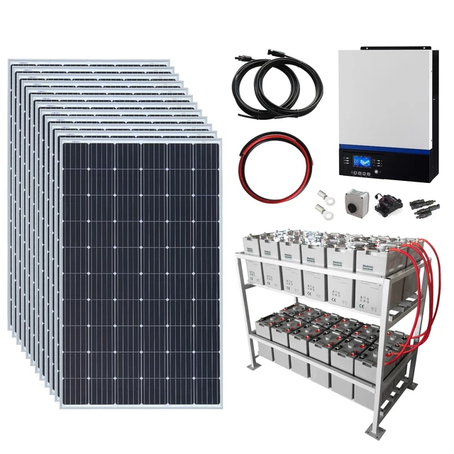5KW 48V COMPLETE Off-grid Hybrid Solar Power Kit 24kW Battery 3.6kW ...