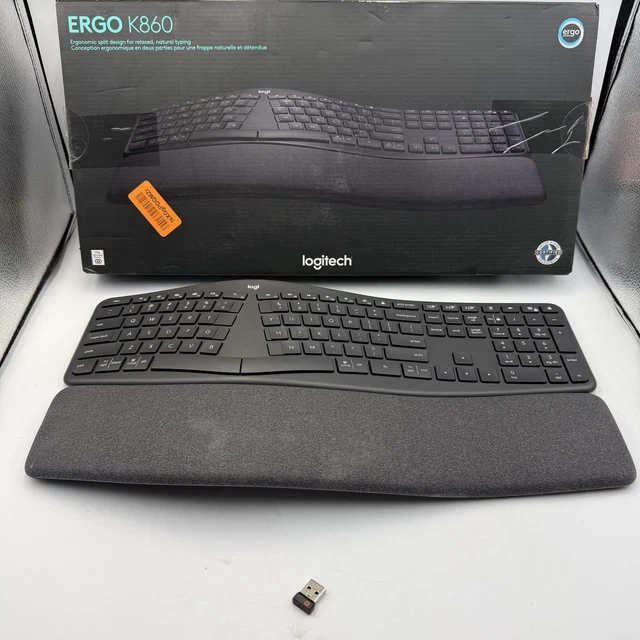 LOGITECH ERGO K860 Wireless Ergonomic Keyboard - Split Keyboard, Wrist ...