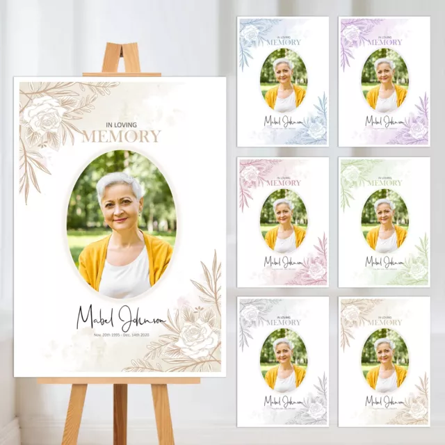 PERSONALISED IN LOVING Memory Funeral Memorial Photo Welcome Sign ...