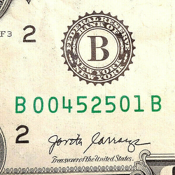 Serial Number 1 Dollar Bill