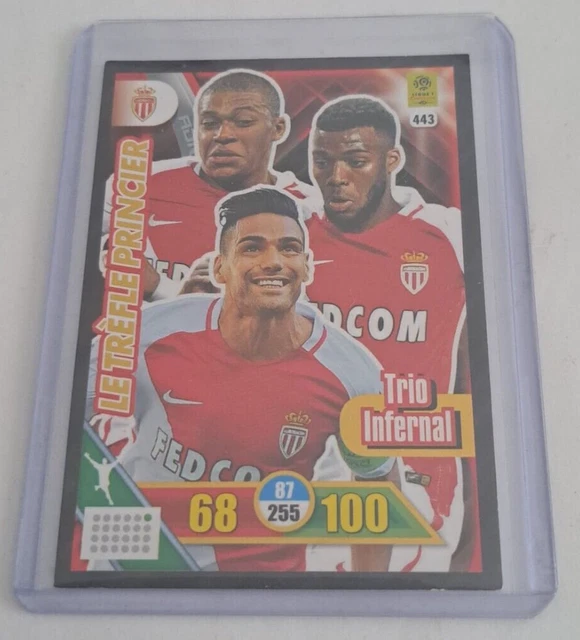 CARTE CARD TRIO INFERNAL MONACO ROOKIE Kylian Mbappé PANINI ADRENALYN ...
