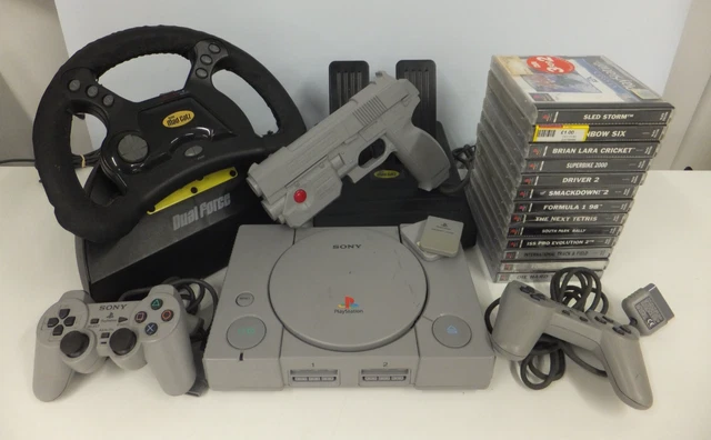 PLAYSTATION 1 CONSOLE Bundle with Games (SCPH-5552) Original PS1 Light ...