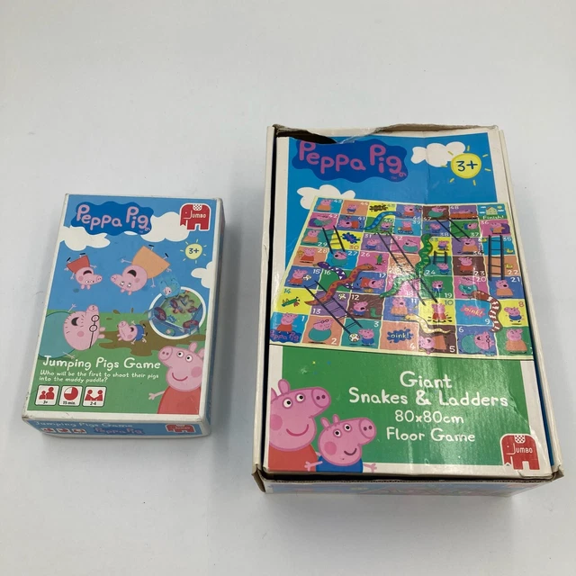 PEPPA PIG GIANT Snakes & Ladders Game + Jumping Pigs Game Missing Dice ...