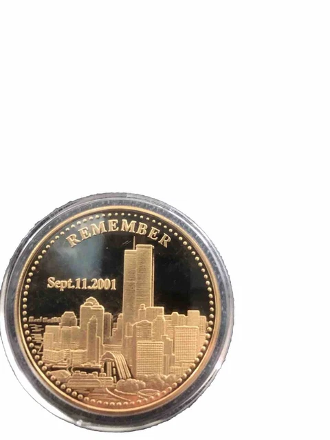 COMMEMORATIVE REMEMBER SEPT. 11. 2001 Collectors copper Gold Plated ...