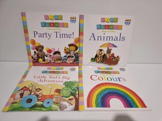 PLAY SCHOOL COME And Play x 4 Paperback Books Animals Colours Party ...