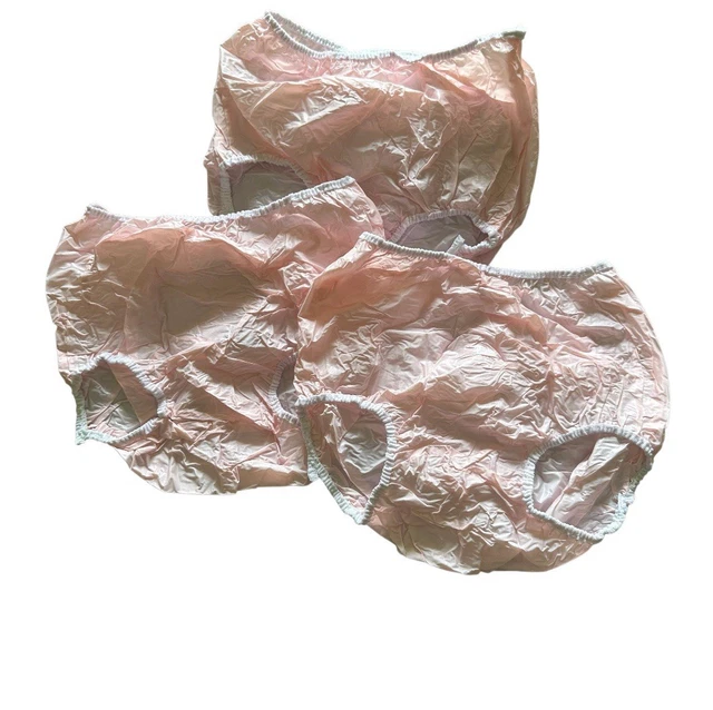VINTAGE PLASTIC PILCHERS Sz 2 Waterproof Pants Nappy Cover Diaper Pink ...