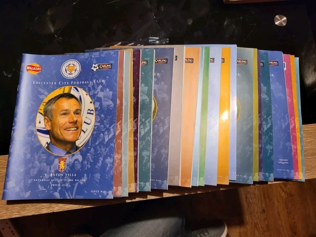 23 × LEICESTER City Home Programmes 2000-2001 League And Cup Complete ...
