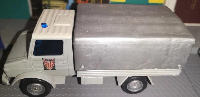 POLICE CRS FOURGON Mercedes Unimog Bache Transforme Sur Base Solido 1/ ...
