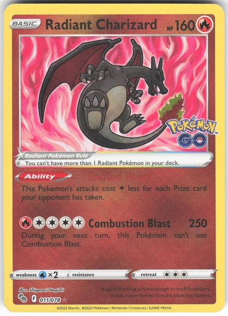 RADIANT CHARIZARD RADIANT Rare Pokemon GO 011/078 NM $28.00 - PicClick AU