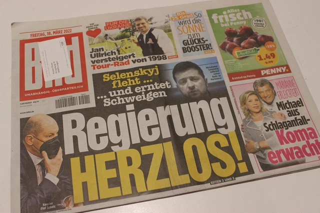 BILDZEITUNG 18.03.2022 MÄRZ Ukraine Krieg Putin Marianne Michael Koma ...