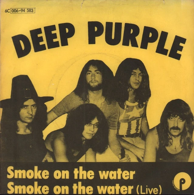 DEEP PURPLE SMOKE On the Water 7" vinyl Denmark Purple 1972 pic sleeve ...