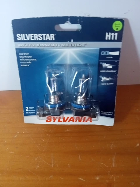 SYLVANIA H11 SILVERSTAR High Performance Headlight Pair Set 2 Bulbs $29 ...