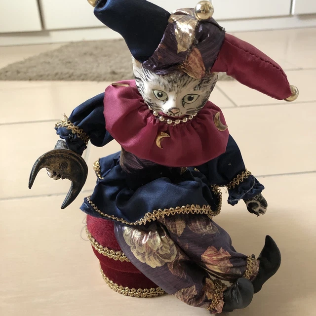 SPIELUHR KATZE als Harlekin aus den 80er Jahren alt Vintage EUR 35,00 ...