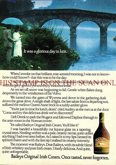 BAILEYS ORIGINAL IRISH Cream Liqueur Drink ADVERT Vintage 1980 Print Ad ...