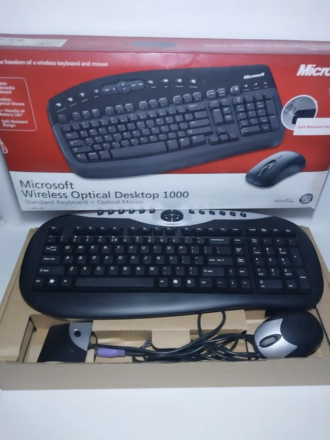 MICROSOFT WIRELESS OPTICAL Desktop 1000 Keyboard & Mouse BV3-00003 $25. ...