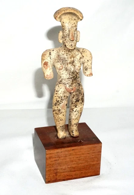 ANTIQUE MEXICAN PRE-CLASSIC Colima Female Pottery Figure Mounted on ...
