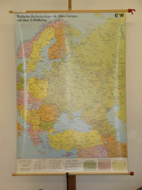 POLITICAL CHANGES EAST Europe Since 2.Weltkrieg~1992 Wall Map 108x153cm ...