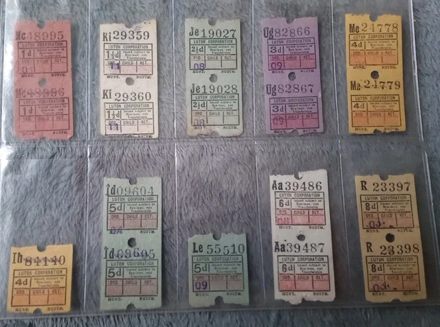 LUTON CORPORATION TRANSPORT Bus Tickets X 10 £5.35 - PicClick UK