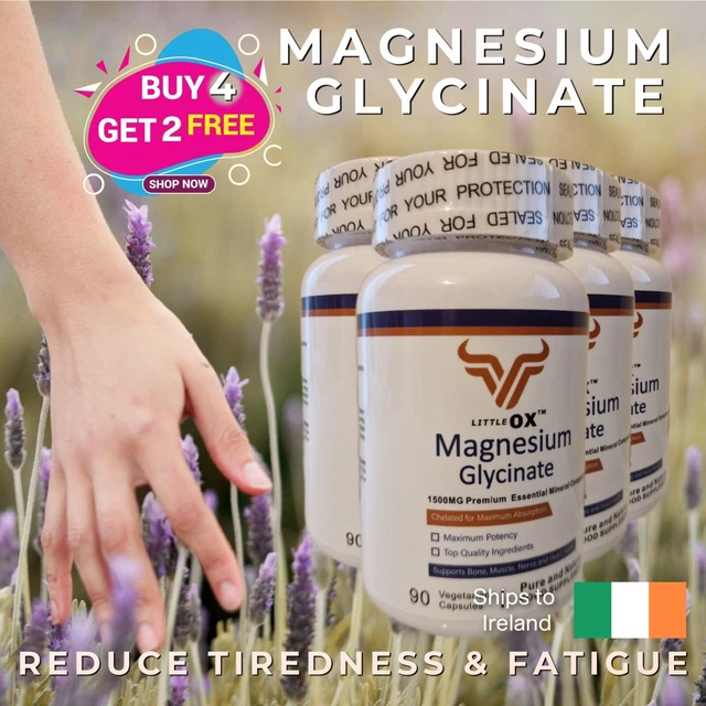MAGNESIUM GLYCINATE 1500MG-540 CAPSULES,Reduce Tiredness& Fatigue,Bone ...