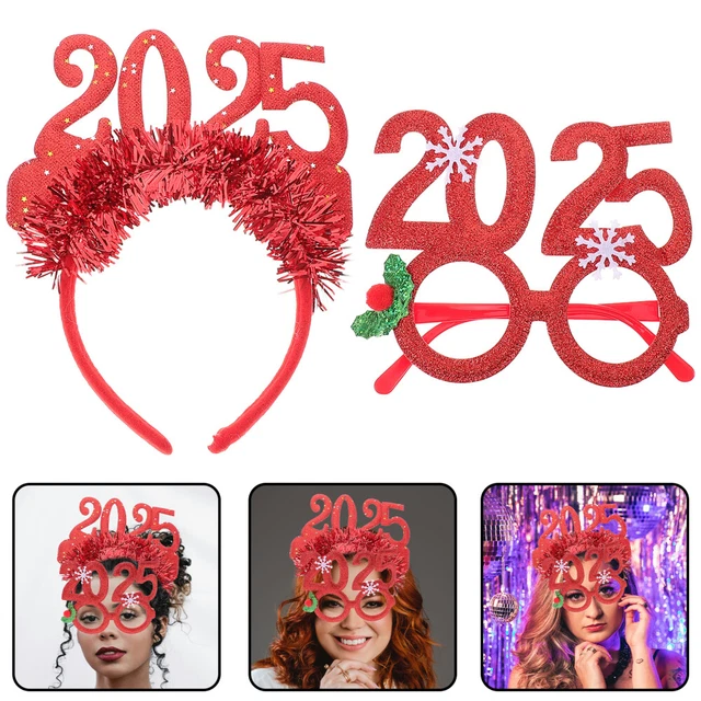 NEW YEAR EVE Glasses 2025 Eyeglasses Class of Party Eyewear Headband ...