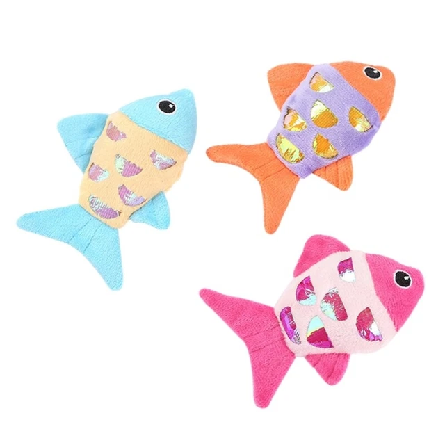 FISH PLUSH- TOY Kitten Toy with Rattle Sound for Teething Chew £6.02 ...