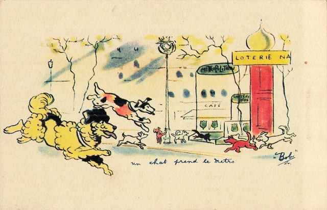 CP ILLUSTREE UN Chat Prend Le Metro - Chiens - 20687 EUR 1,75 - PicClick FR