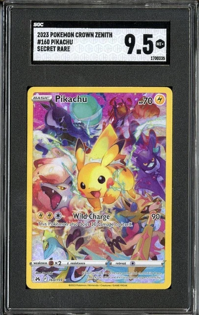 2023 POKEMON CROWN Zenith Pikachu Secret Rare SGC 9.5 Mint+ #160 $21.50 ...