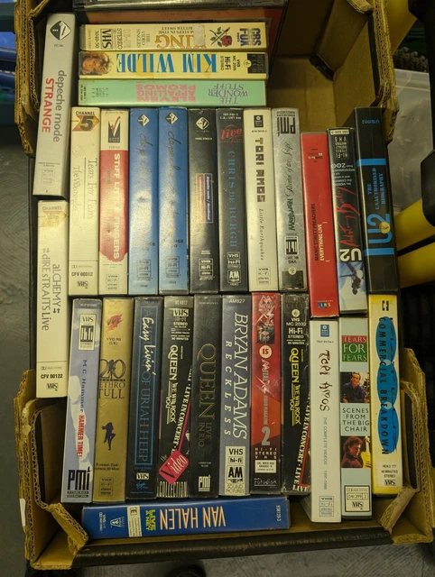 VHS MUSIC JOB Lot Queen U2 Tori Amos Depeche Mode Bryan Adams Others ...