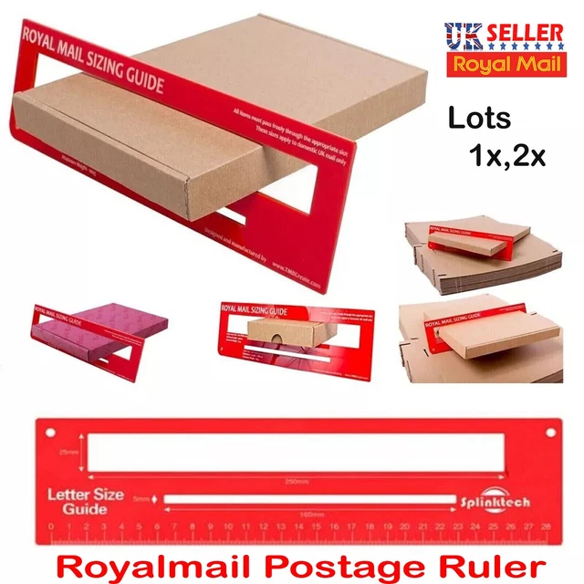 POSTAGE RULER RED Royal Mail PIP PPI Postal Template Letter Size Charge ...