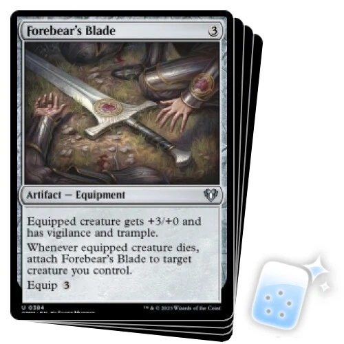 CARTE MTG FOREBEAR'S BLADE X4 Commander Masters Magic comme neuf EUR 1 ...