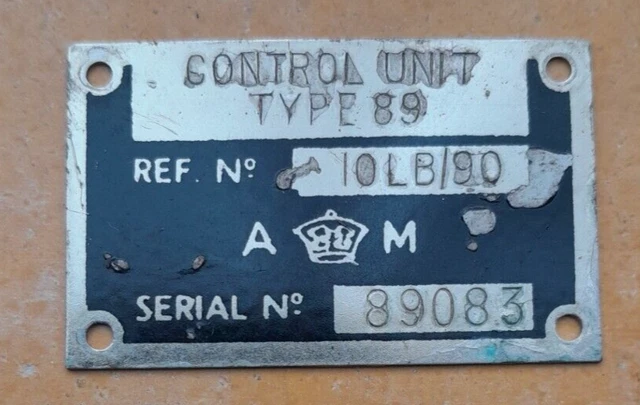 WW2 , CONTROL Unit Type 89 Instrument plate IFF Lancaster AM stamped. £ ...