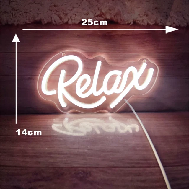 RELAX NEON SIGN LED Neon Sign Light for Wall Decor Letters USB Powered ...