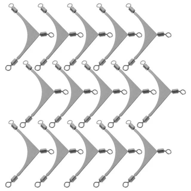 15 PCS SEA Fishing Swivel Connectors Swivels Saltwater Line Bead Chain ...