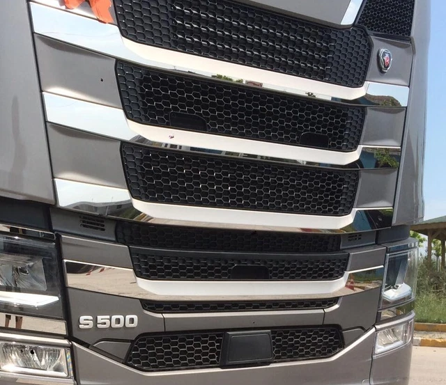 FOR SCANIA R / S Series 2017-Up Chrome Front Grill Cover 8 Pcs £52.09 ...