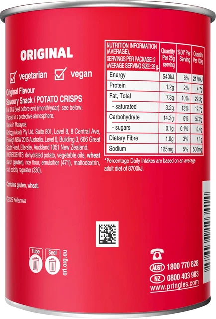 PRINGLES ORIGINAL STACKED Potato Chips, 53G $26.77 - PicClick AU