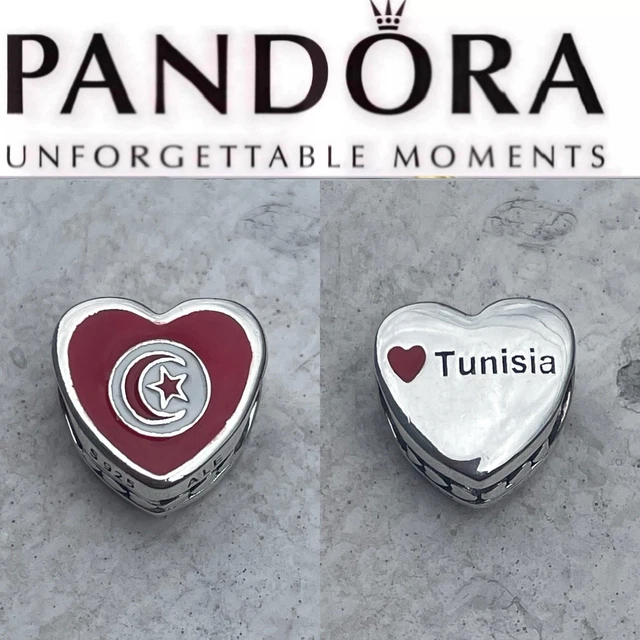 PANDORA TUNISIA 🇹🇳 Exclusive Country Flag Colors Heart Charm £66.74 ...