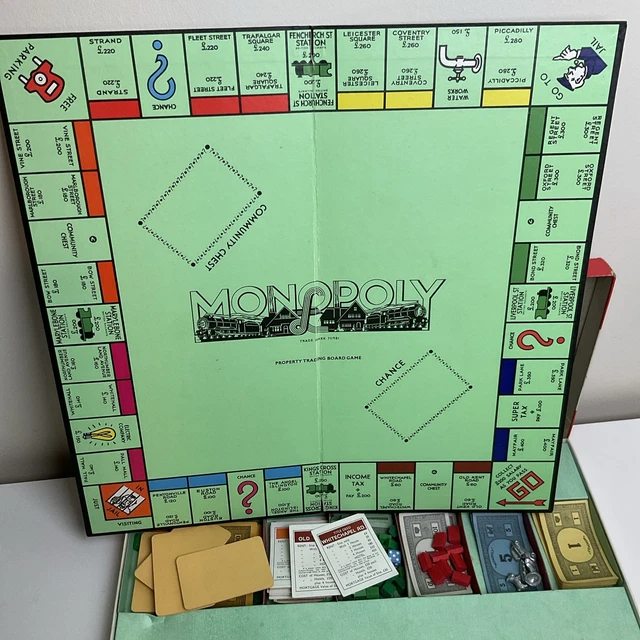 VINTAGE 1961 MONOPOLY Board Game John Waddingtons Complete With ...