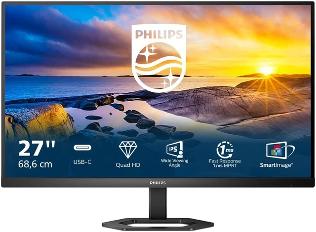 PHILIPS 27E1N5600AE 27 Inch QHD Monitor IPS 75Hz 1ms USB-C 65w Speakers ...