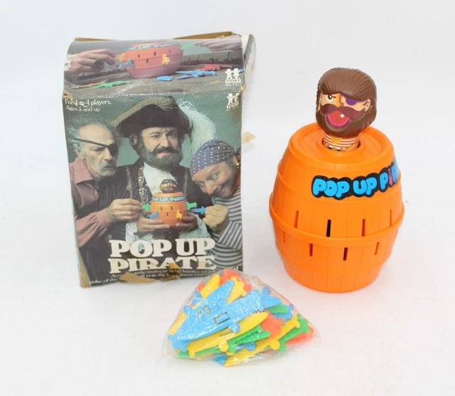 VINTAGE TOMY POP-UP Pirate! Game Swords Barrel Complete Toy 7073 Cute ...