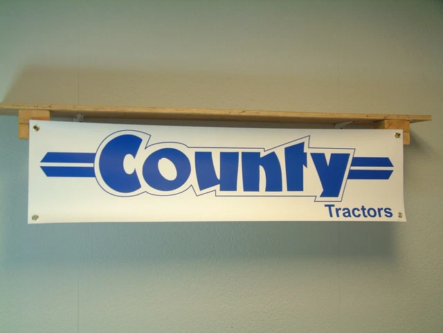 FORD COUNTY TRACTORS Banner Workshop Tractor Shed Agriculture Farm show ...