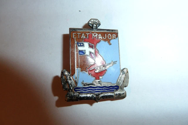 RARE INSIGNE MILITAIRE Marine État Major Extreme Orient Indochine Par ...