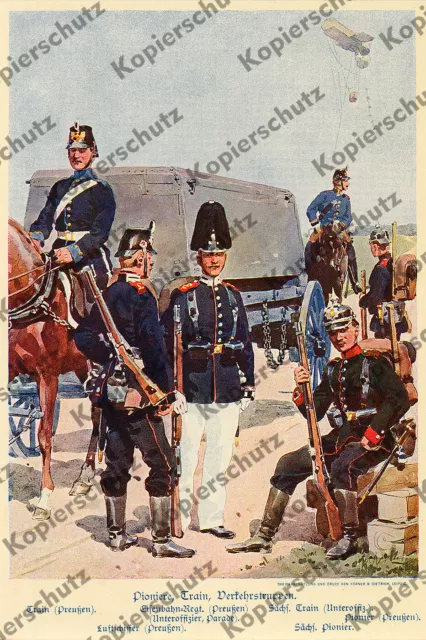 CARL BECKER KAISERLICHE Verkehrstruppe Train Luftschiffer Pionier ...