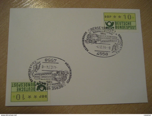 BERSENBRUCK 1984 NIKOLAUS Express Train Railway Cancel Card GERMANY EUR ...