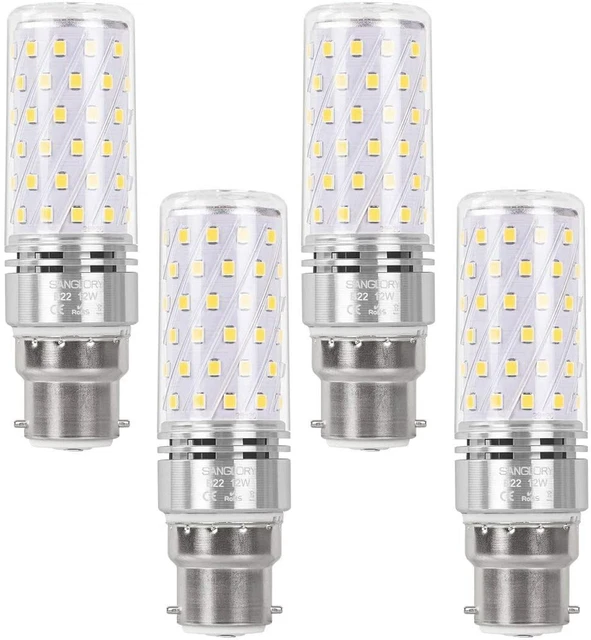 1X SANGLORY LED B22 Bayonet Cap Bulb, B22 LED Corn Bulbs 12w Equivalent ...
