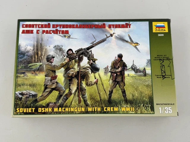 ZVEZDA SOVIET DSHK Machine Gun With Crew WWII 1:3 5 3609 Modell EUR 16 ...