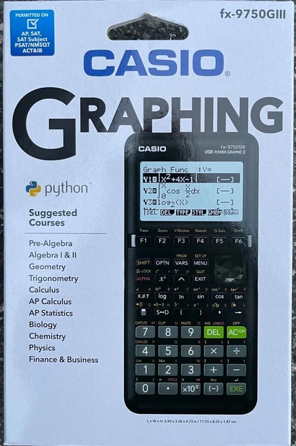CASIO FX-9750GLLL GRAPHING Calculator, Python, Natural Textbook Display ...