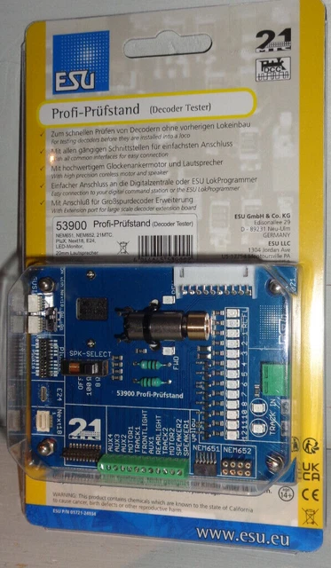ESU 53900 PROFI-PRÜFSTAND für Decoder, NEM652, 651, 21MTC, PluX22 ...