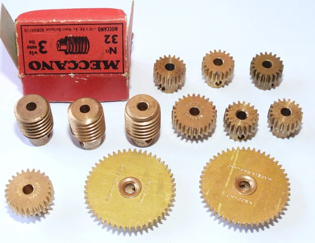 SELECTION OF 12 Meccano Gears, Worms and Pinions £9.50 - PicClick UK